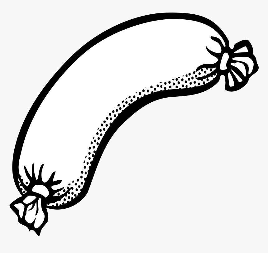 Lineart Clip Arts - Sausage Black And White, HD Png Download ...