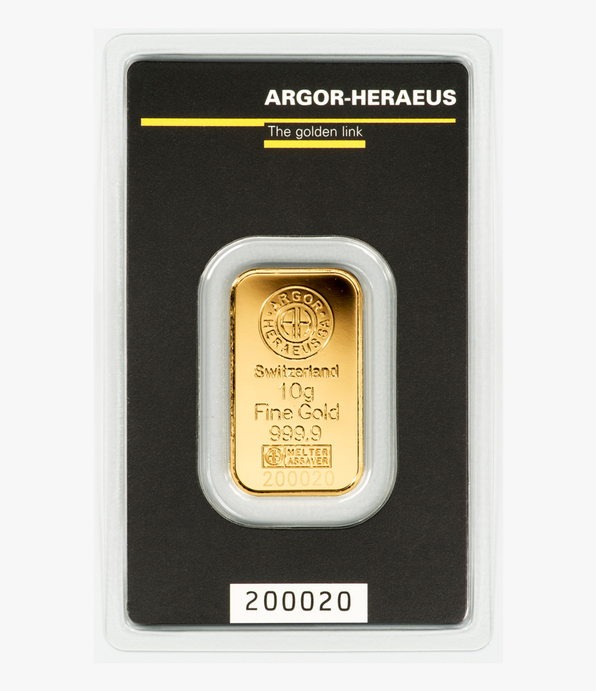 Argor-heraeus 10gr Gold Bar - Argor Heraeus 10g Gold, HD Png Download ...