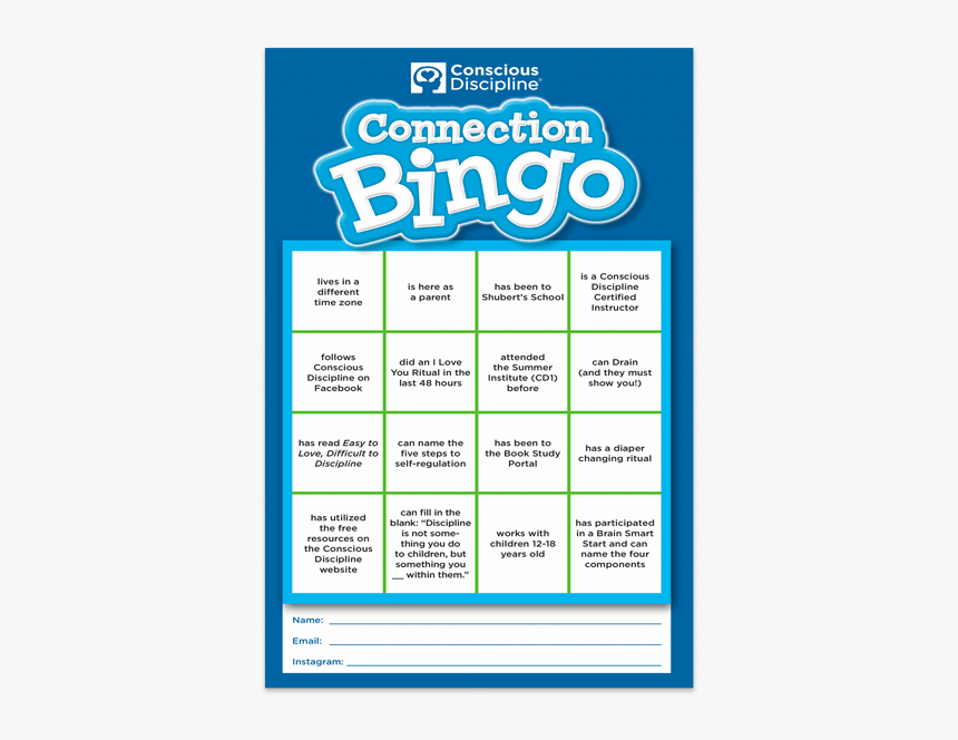 Connection Bingo - Connection Rituals Conscious Discipline, HD Png ...
