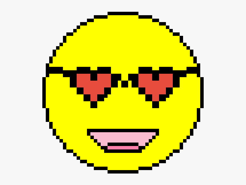 Heart Face Emoji - Plate Pixel Art, HD Png Download , Transparent Png ...
