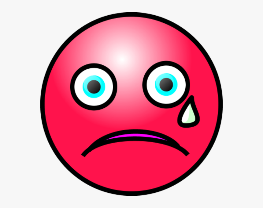 Emoticons Crying Face - Red Sad Face Crying, HD Png Download ...
