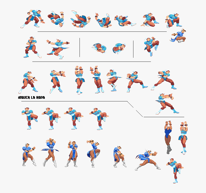 Street Fighter 3 Chun Li Sprites, HD Png Download , Transparent Png ...