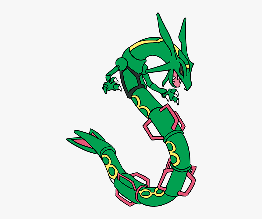 How To Draw Rayquaza - Draw Rayquaza Step By Step, HD Png Download ...