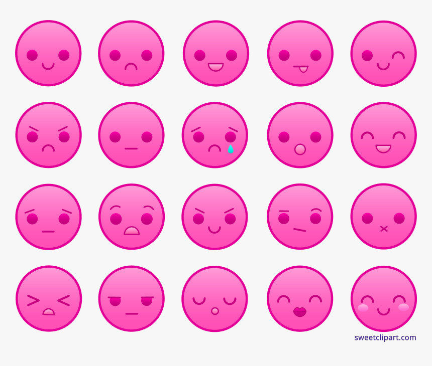 Banner Stock Pink Emoticons Sweet Clip - Transparent Pink Emoticons, HD ...