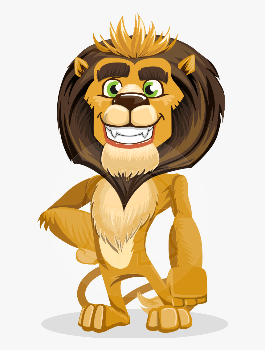 Vector Lion Cartoon Character - Earn Money Online Bitcoin, HD Png ...