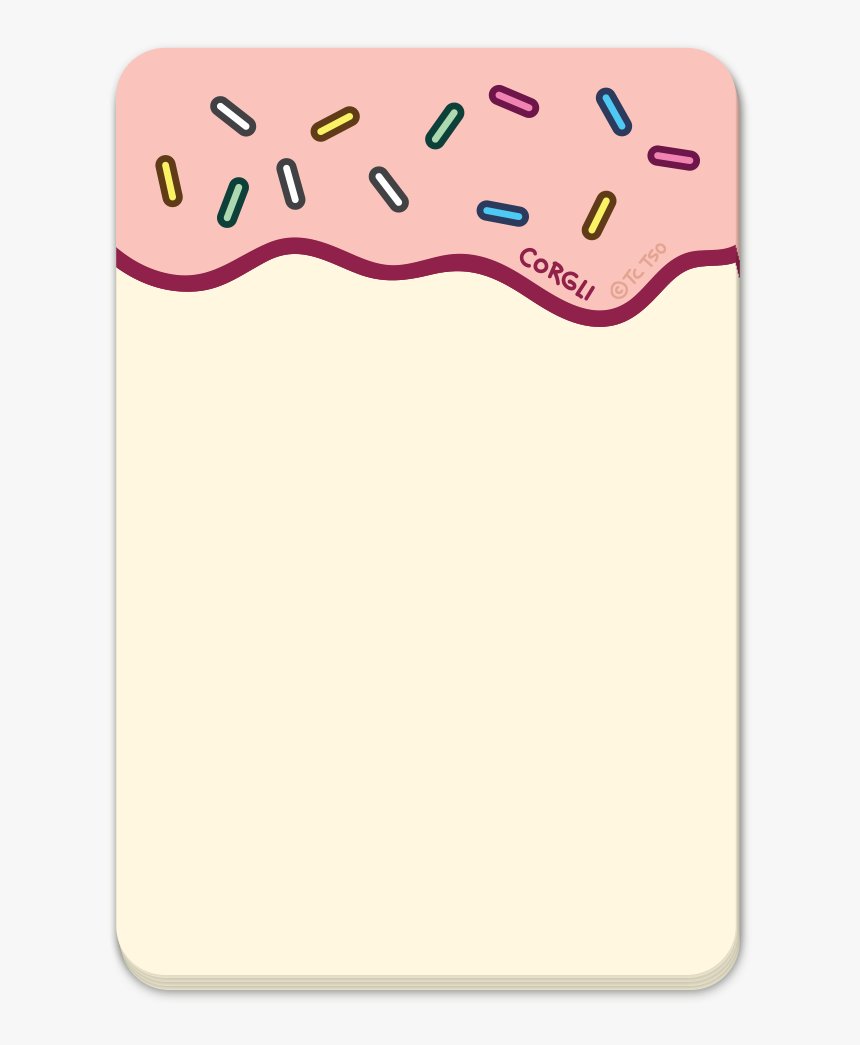 Donut Sprinkles Sticky Notes By Corgli & Co - Ice Cream, HD Png ...
