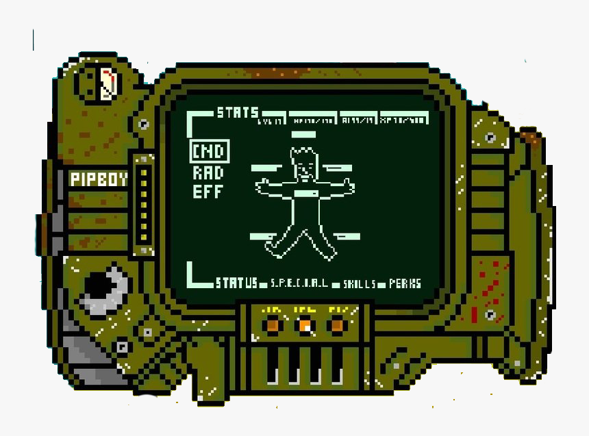 Fallout Pipboy Pixelart Template - Minecraft Fallout Pixel Art, HD Png ...
