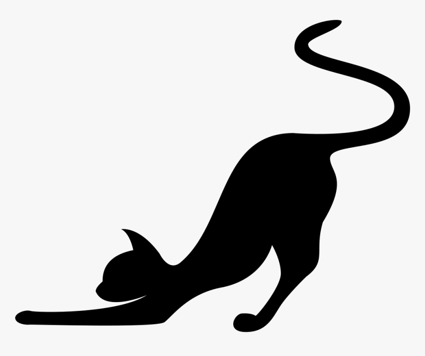 Related Image Printables Craft - Cat Stretching Silhouette, HD Png ...