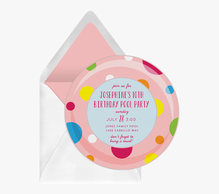 Pool Party Invitations - Circle, HD Png Download , Transparent Png ...