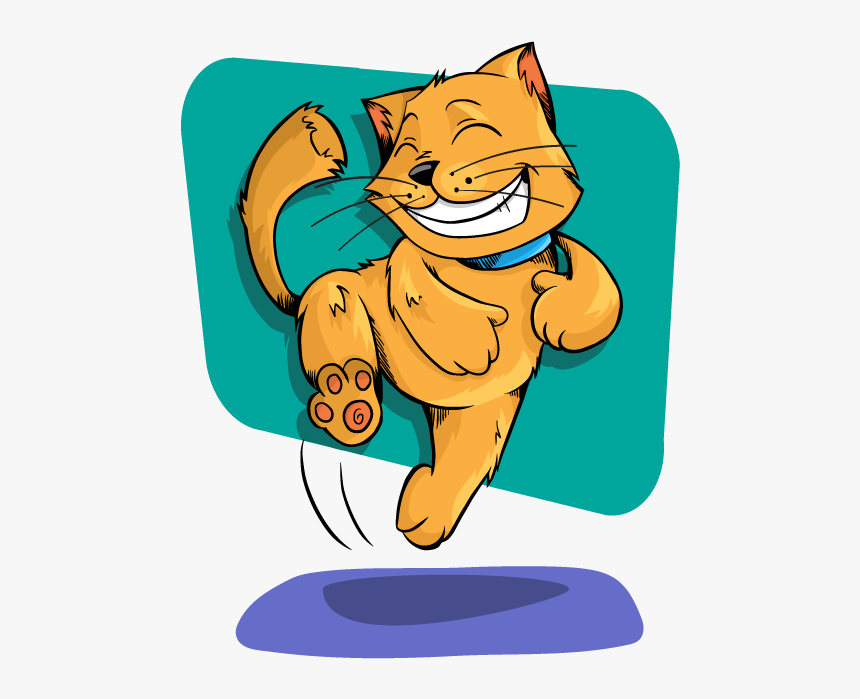 Cat Clip Art Cartoon - Happy Cat Clipart, HD Png Download , Transparent ...