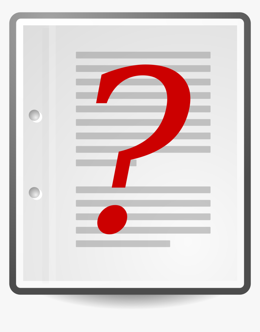 Document With Question Mark, HD Png Download , Transparent Png Image ...