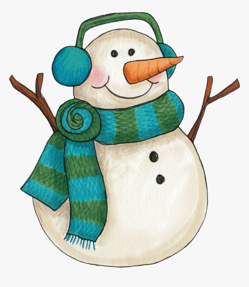 Winter Snowman Clip Art More - Clip Art Winter Snowman, HD Png Download ...