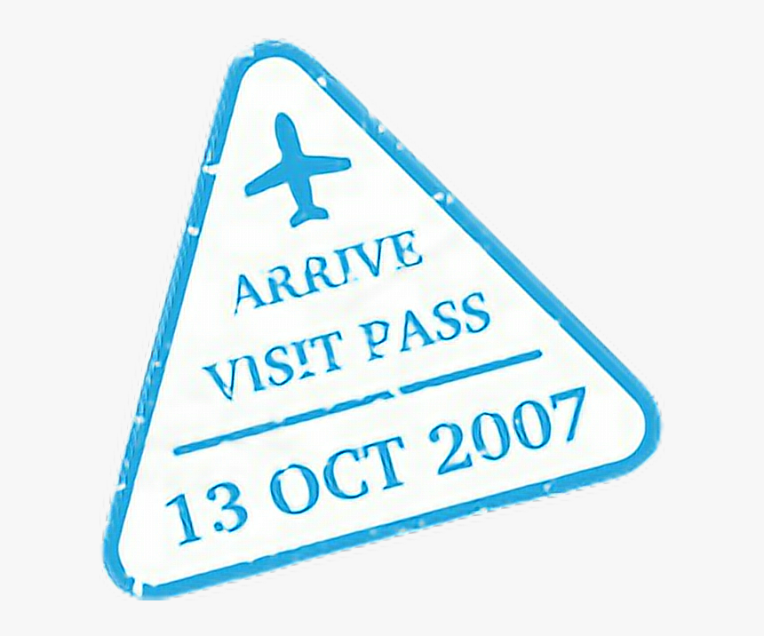 #visa #visastamp #stamp #passport #arrival #airport - Sign, HD Png ...