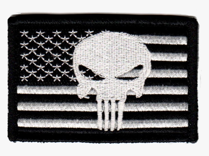 Tactical Punisher Skull Flag Black/white Patch, HD Png Download ...