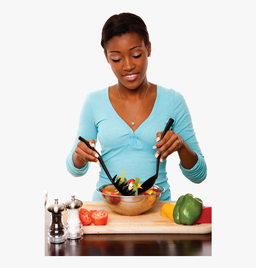 Young Black Lady Cooking , Png Download - Black Lady Cooking ...