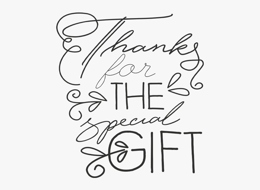 Thanks For The Gift Word Art In Transparent Png Format - Calligraphy ...