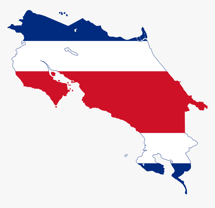Costa Rica Flag Map, HD Png Download , Transparent Png Image - PNGitem