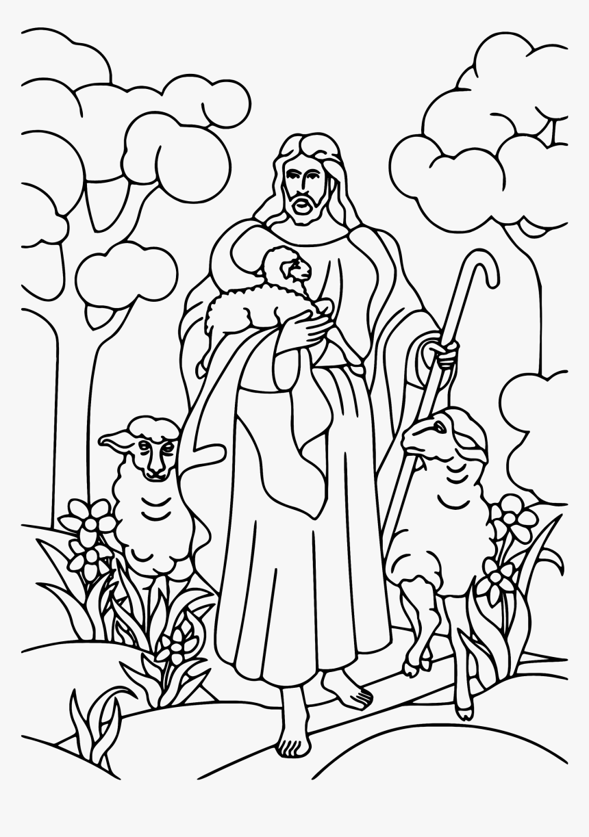 Jesus Christ The Shepherd Line Art Clip Arts - Jesus The Shepherd ...