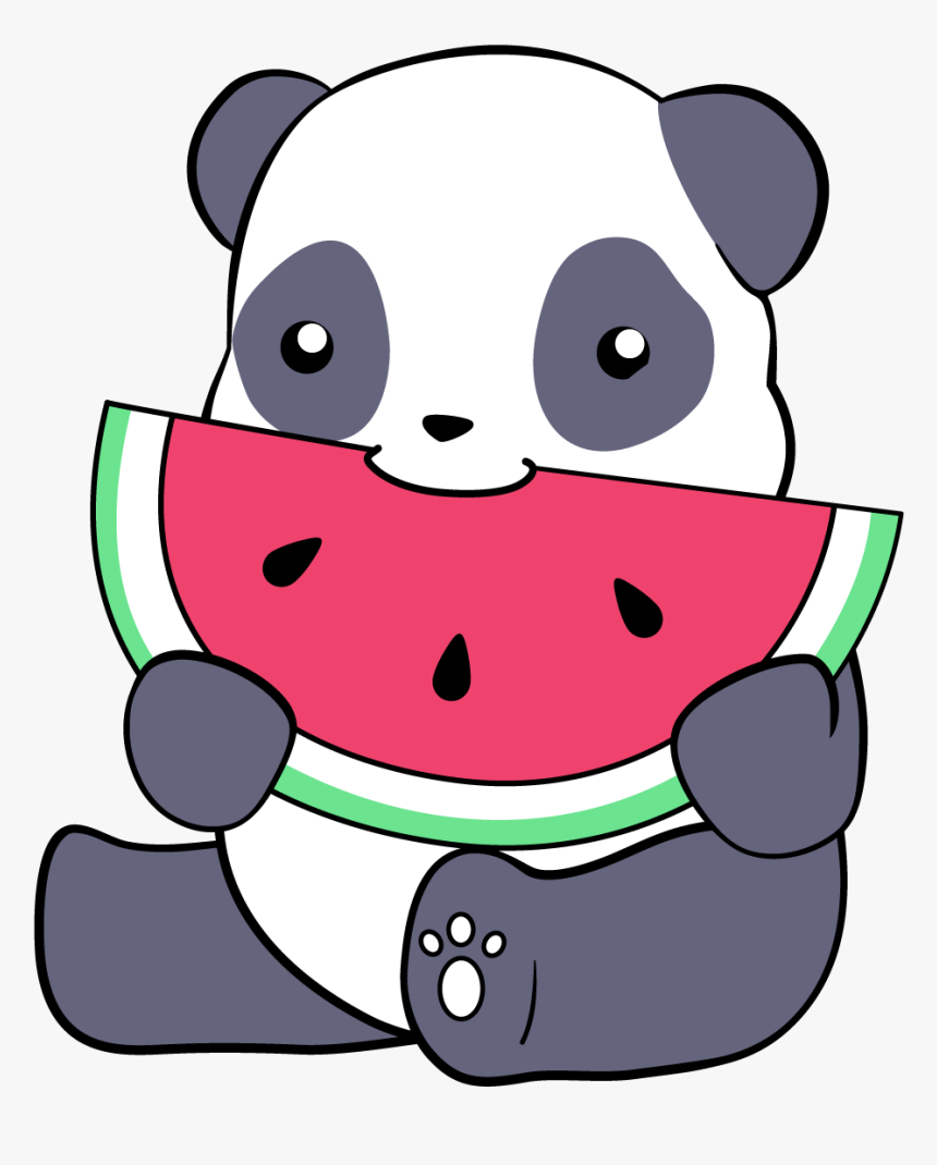 Panda And Watermelon, HD Png Download , Transparent Png Image - PNGitem