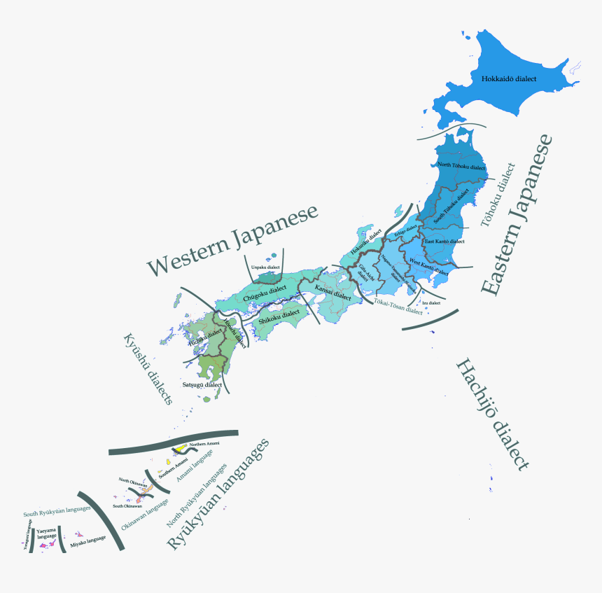 Japanese Dialects-en - Population Map Of Japan, HD Png Download ...