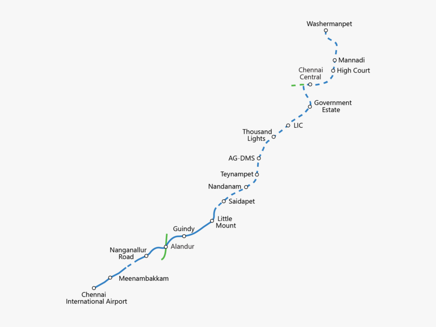 Chennai Metro - Blue Line - Chennai Metro Blue Line, HD Png Download ...