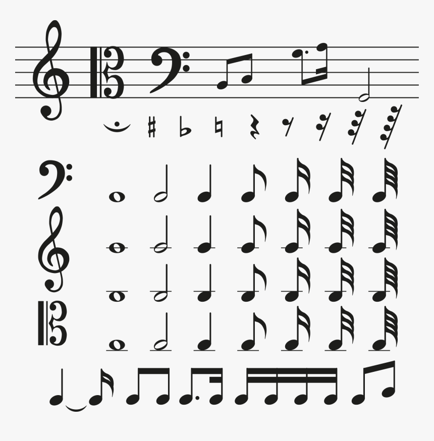Various Music Symbols Material - Symbol All Music Notes, HD Png ...