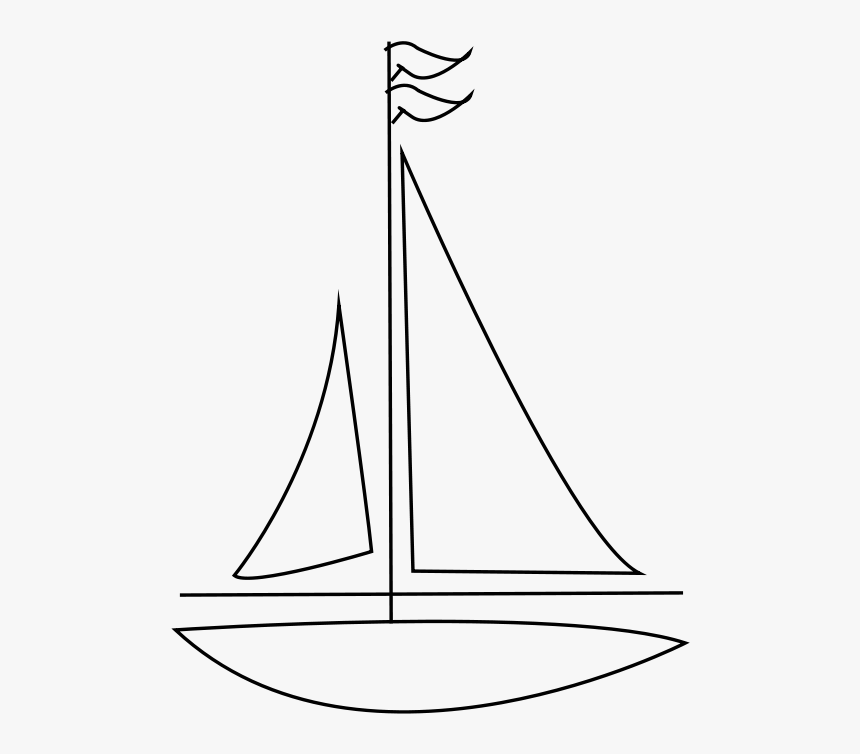 Line Drawing Sail Boat, HD Png Download , Transparent Png Image - PNGitem