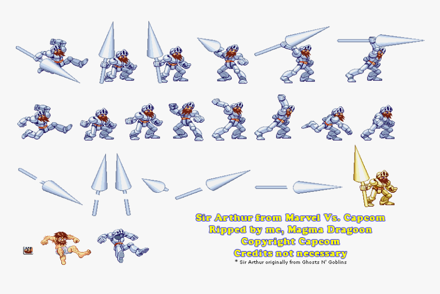 Sir Arthur - Marvel Vs Capcom 2 Sprites, HD Png Download , Transparent ...