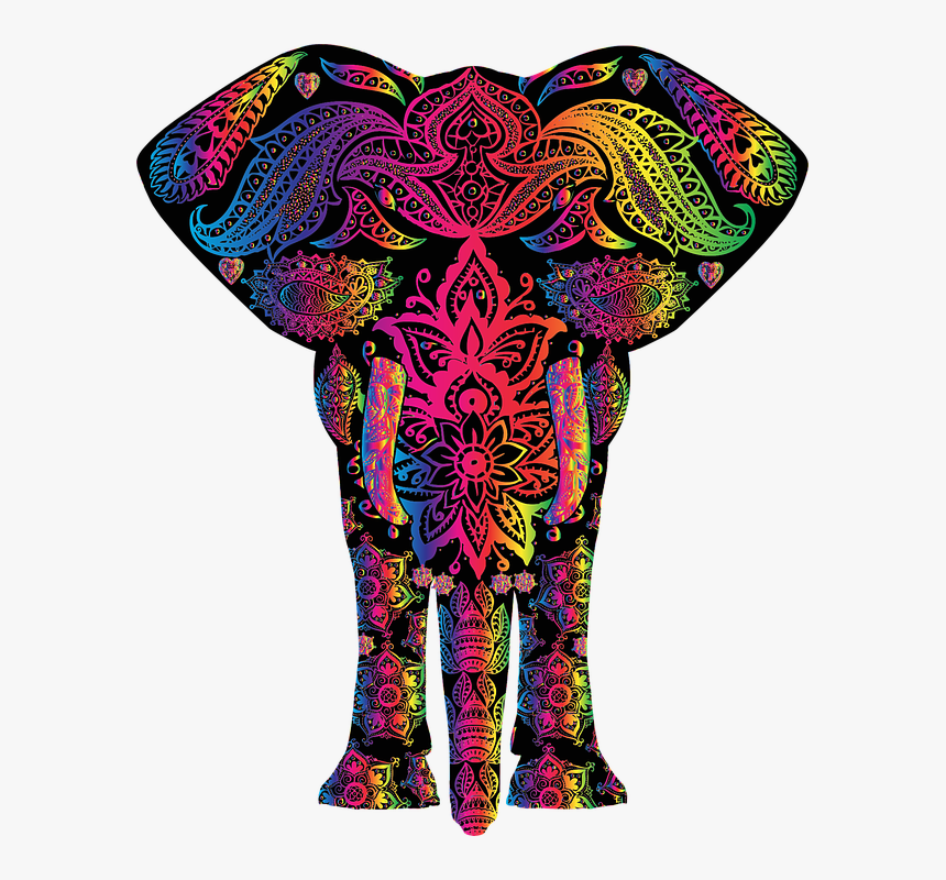 Colorful Elephants Clipart