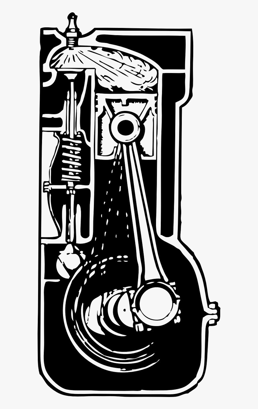 Engine Cross Section Drawing, HD Png Download , Transparent Png Image ...
