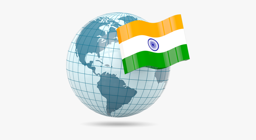Globe With Flag - Logo India In Globe, HD Png Download , Transparent ...