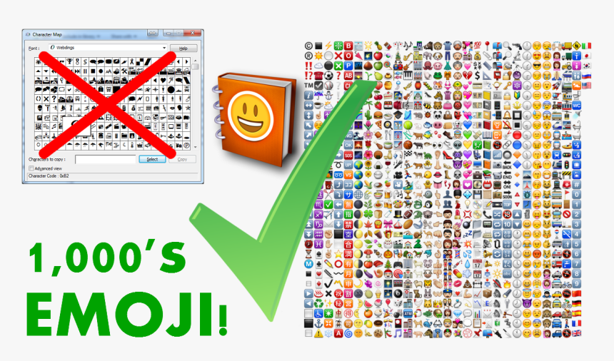 Emojipedia - Windows Character Map Emojis, HD Png Download ...