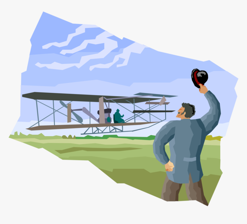 Vector Illustration Of Wright Brothers At Kitty Hawk - Clipart Wright ...
