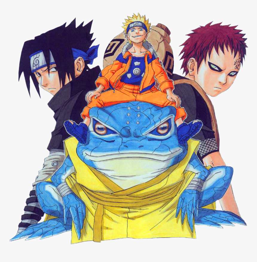 Naruto On Frog With Sasuke And Gaara - Naruto Volume 13, HD Png ...