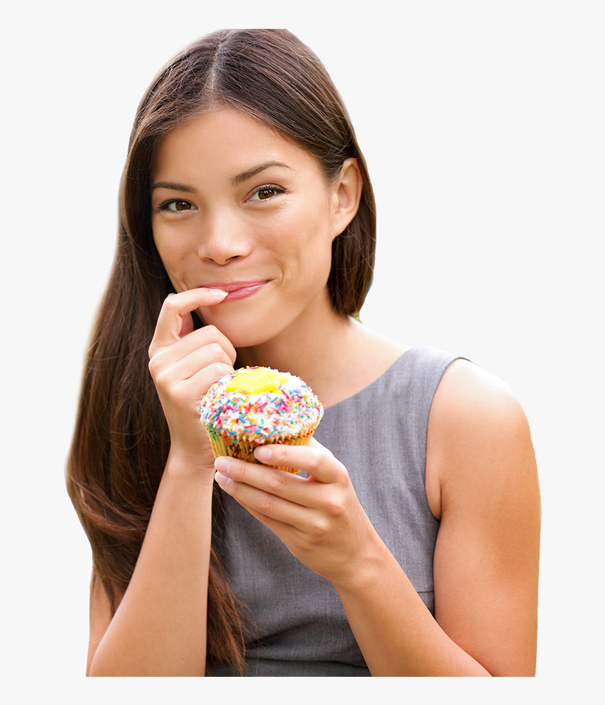 Asian Woman Eating Sweet Cake - Woman Eating Cake Png, Transparent Png ...