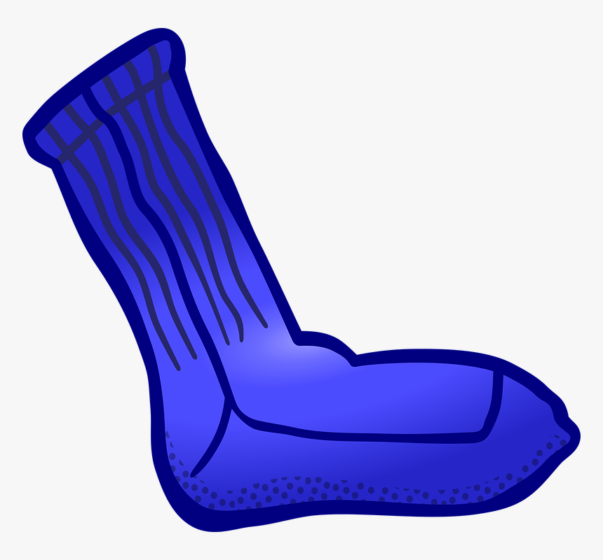 Clothes, Sock, Stocking - One Blue Sock Clipart, HD Png Download ...