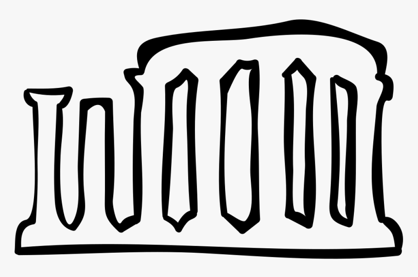 Columns Antique Ruins Hand Drawn Outline - Icon, HD Png Download ...