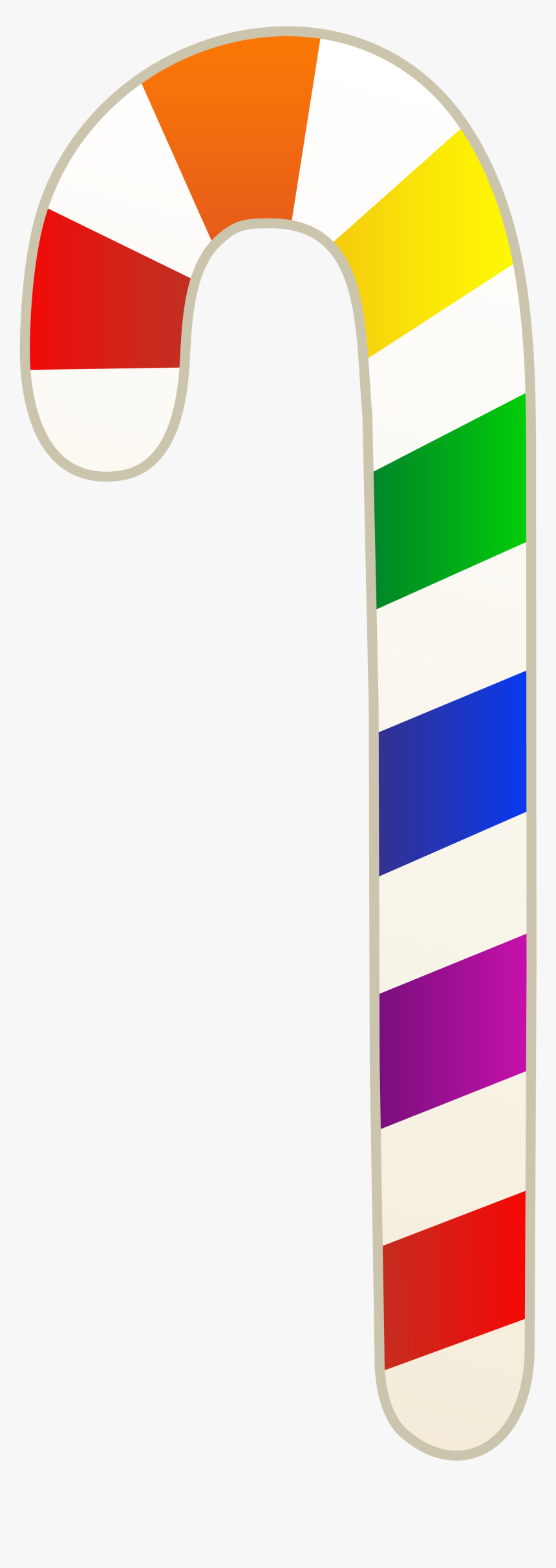 Rainbow Colored Candy Cane - Colorful Candy Cane Clipart, HD Png ...