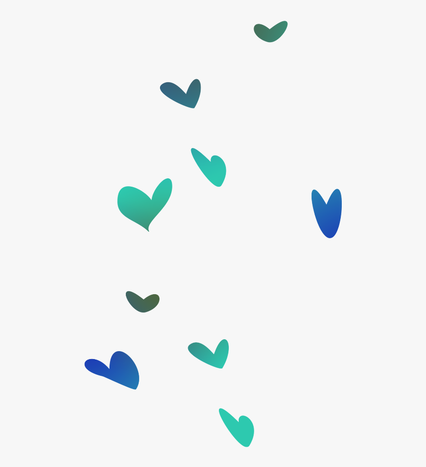 Transparent Falling Hearts Png - Green And Blue Hearts, Png Download ...