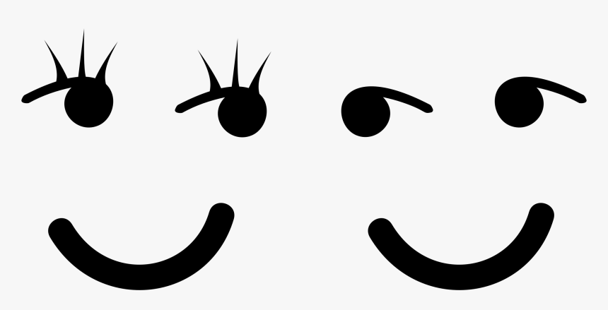 Simple Female And Male Smileys Clip Arts - Black And White Simple ...