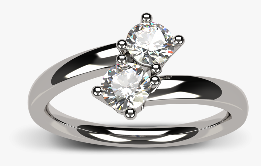 Ring With Two Stones , Png Download - Engagement Ring, Transparent Png ...
