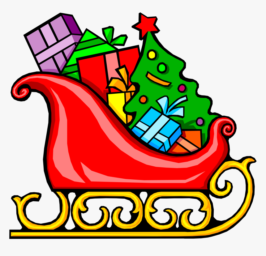 Sleigh With Presents - Santa Sleigh With Presents, HD Png Download ...