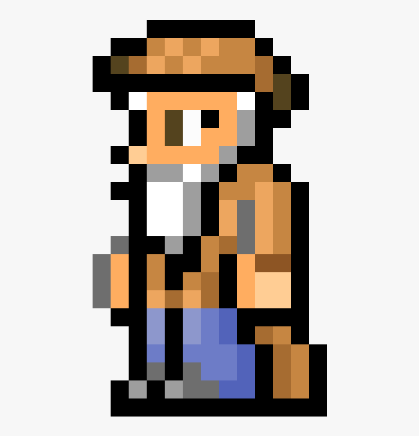Merchant Pixel Art Terraria , Png Download - Terraria Merchant Png ...