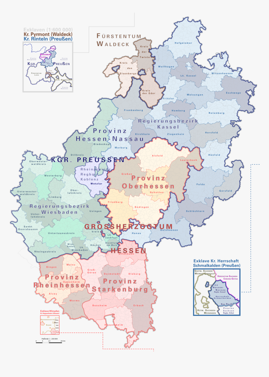 Map Of Hessen, HD Png Download , Transparent Png Image - PNGitem