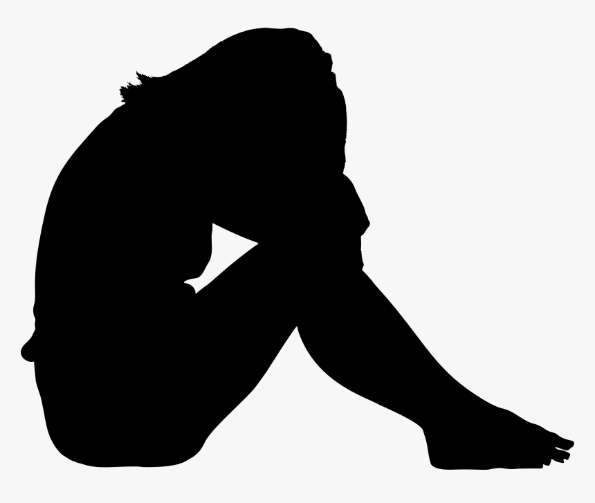 Silhouette Of A Girl Crying, HD Png Download , Transparent Png Image ...