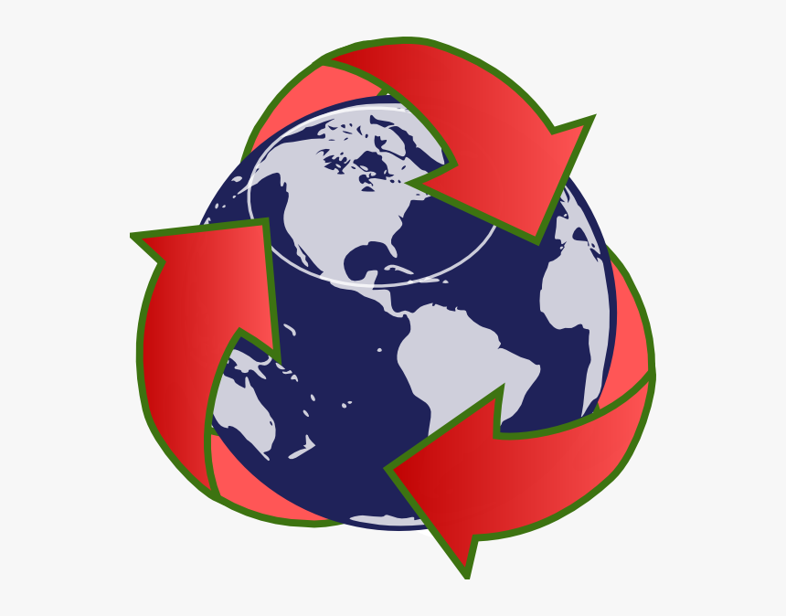 Red Recycling Globe Clip Art - Recycle Clip Art, HD Png Download ...
