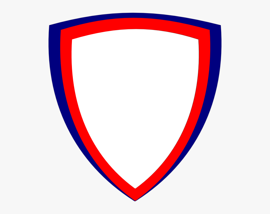 Shield, Wht W Red Border Svg Clip Arts - Red And Blue Shield, HD Png ...