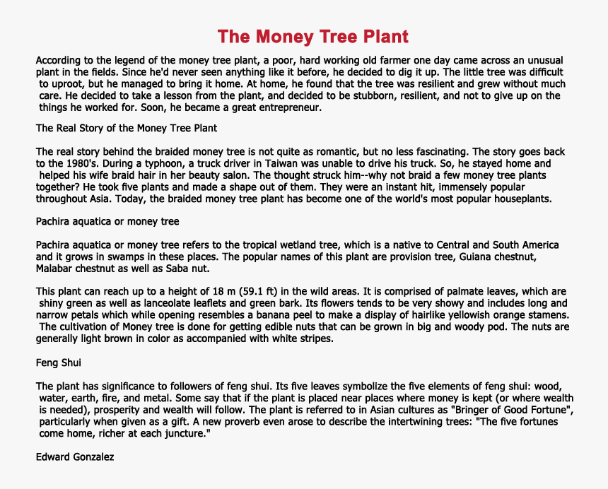 Jade Plant Feng Shui - Story Of Money Tree, HD Png Download ...