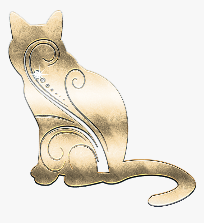 Cat Metal Gold Free Picture - Gold Cat Png, Transparent Png ...