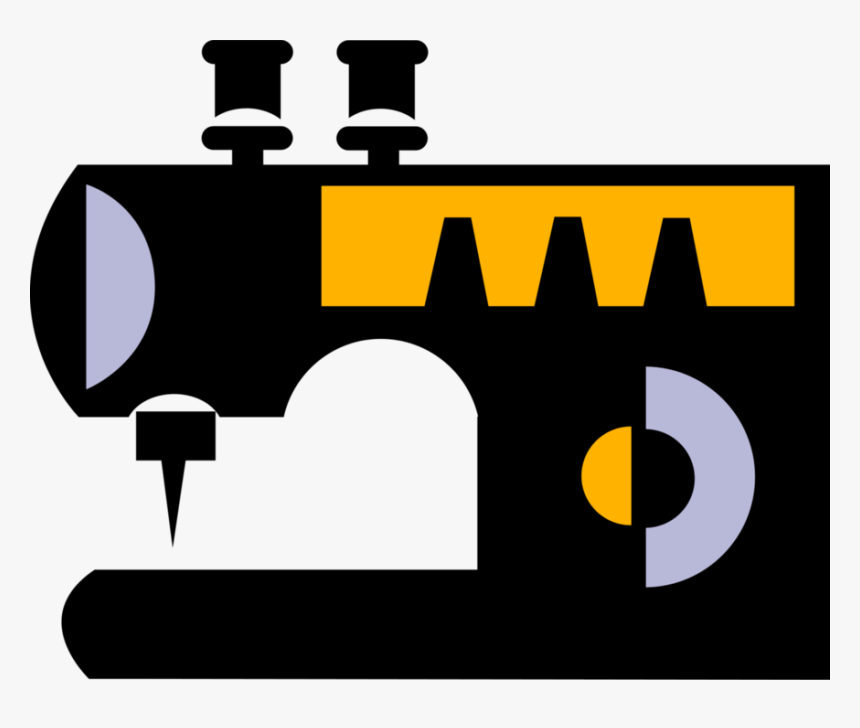 Vector Illustration Of Home Sewing Machine For Stitching, HD Png ...